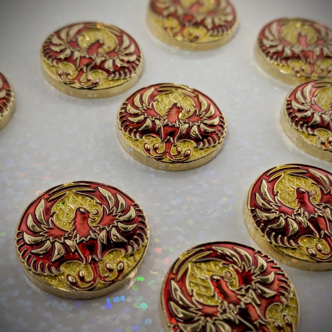 Phoenix Reignited and Scholar - Metal Fate/Honor Tokens - Luxury Playstyle